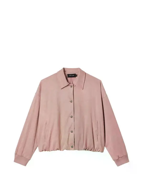 TOUT A COUP Button-up Elasticated-hem Jacket - Pink
