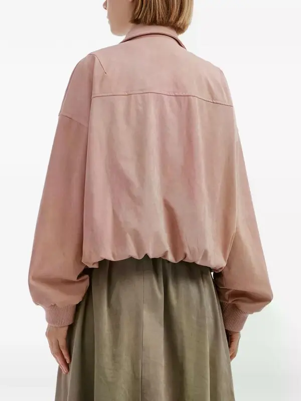 TOUT A COUP Button-up Elasticated-hem Jacket - Pink