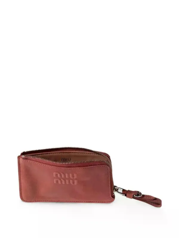 Miu Miu Embossed-logo Leather Card Holder