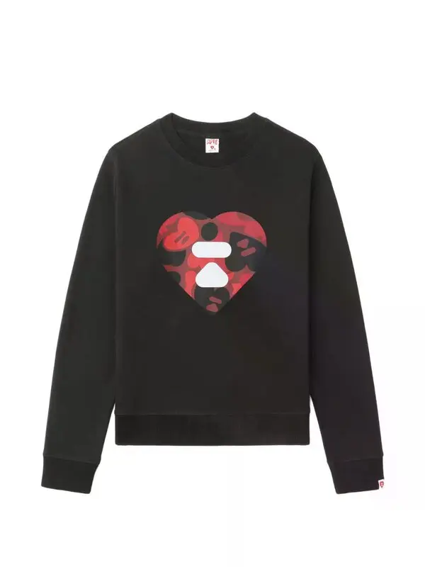 AAPE BY *A BATHING APE Camo Heart-print Sweater