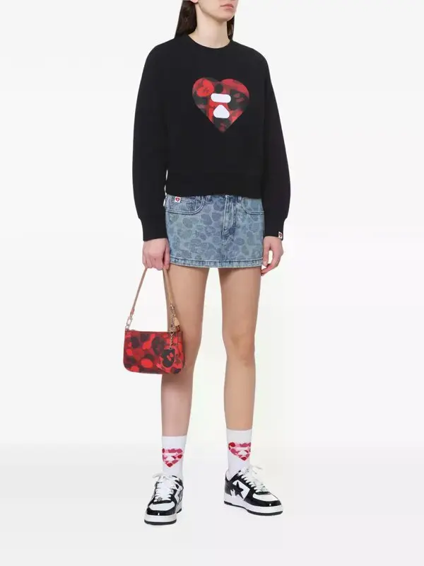 AAPE BY *A BATHING APE Camo Heart-print Sweater