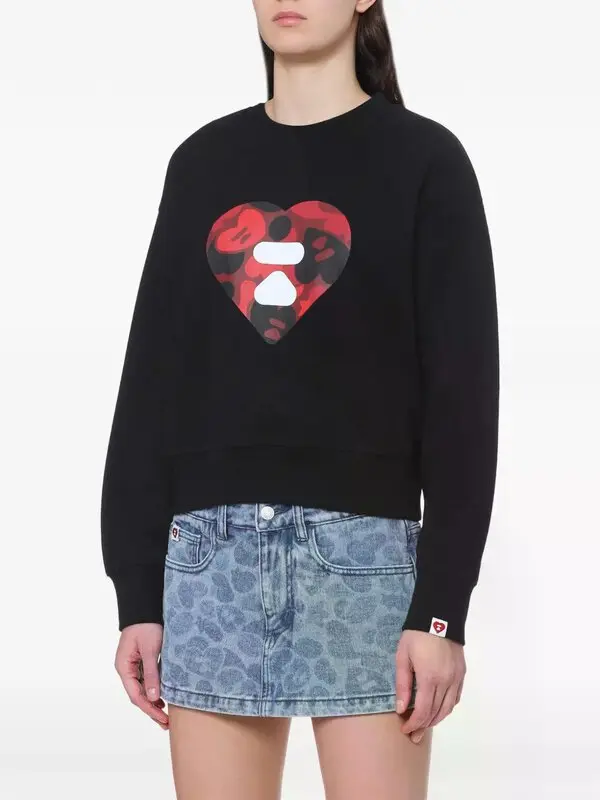 AAPE BY *A BATHING APE Camo Heart-print Sweater