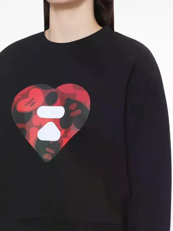 AAPE BY *A BATHING APE Camo Heart-print Sweater