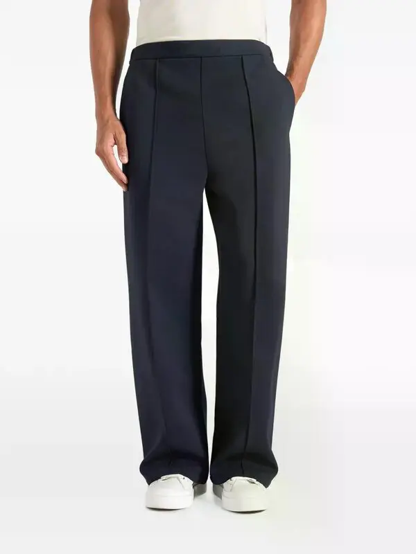 Manière De Voir Jerome In Navy Wide Leg Neoprene Pants