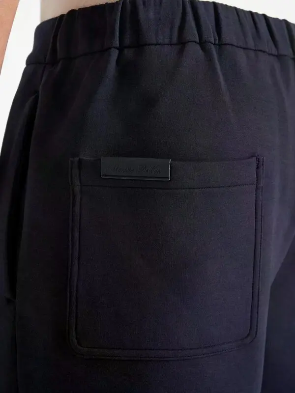 Manière De Voir Jerome In Navy Wide Leg Neoprene Pants