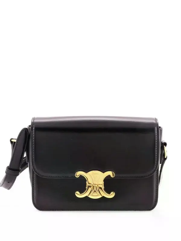 Celine Triomphe Shoulder Bag Smooth Calfskin Teen Crossbody Bag - Black