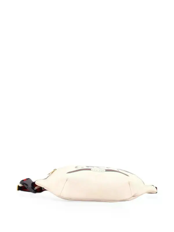 Gucci Logo Printed Leather Medium Belt Bag - White