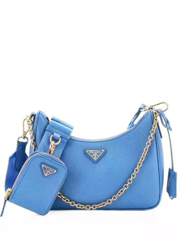 Prada Re-edition 2005 Shoulder Bag Saffiano Leather Small Crossbody Bag - Blue