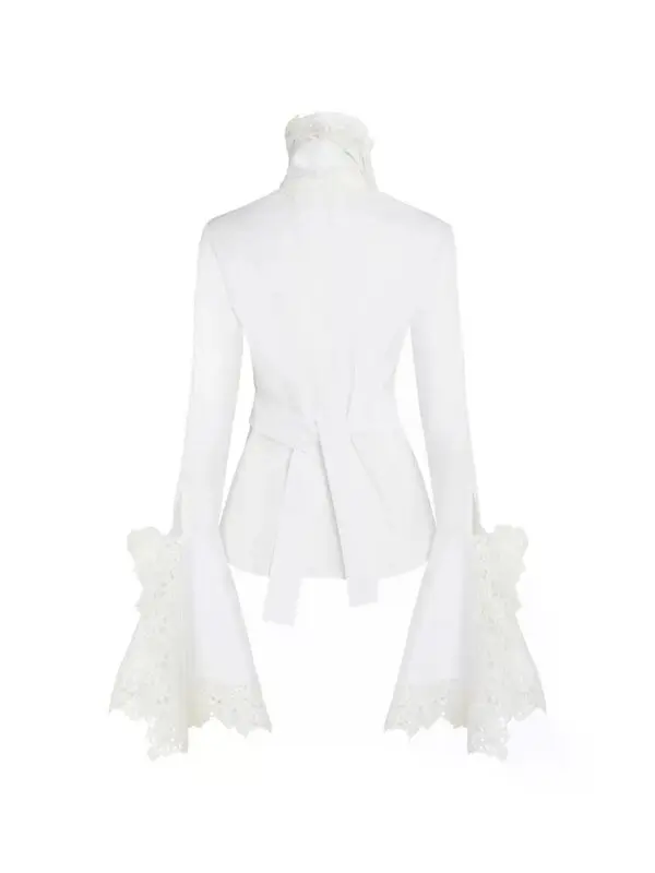 A.W.A.K.E. Mode Jabot Bell-sleeve Top