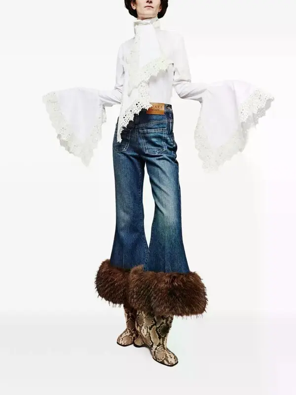 A.W.A.K.E. Mode Jabot Bell-sleeve Top