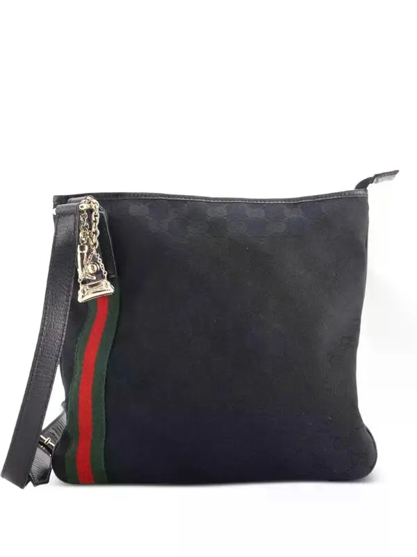 Gucci Jolicoeur Messenger Bag Gg Canvas Crossbody Bag - Black