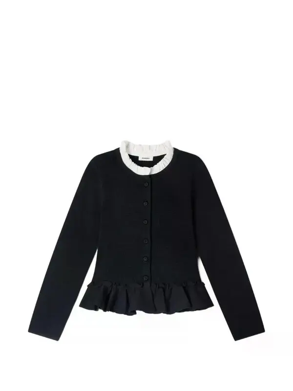 Sandro Victorian Collar Cardigan - Black