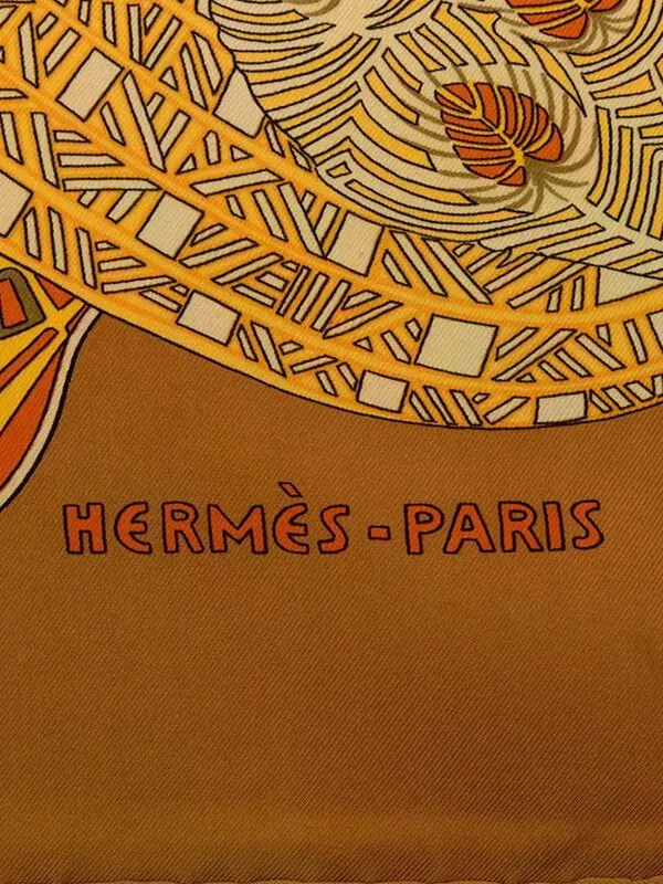 Hermès 20th Century Art Des Steppes Silk Scarf Scarves - Brown