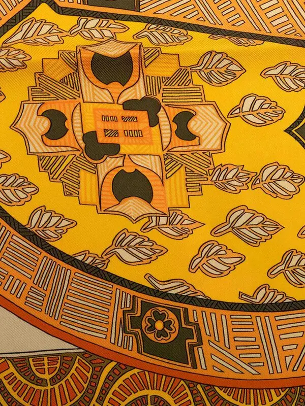 Hermès 20th Century Art Des Steppes Silk Scarf Scarves - Brown