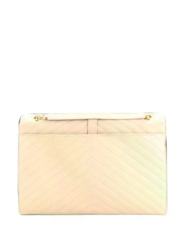 Saint Laurent Classic Monogram Envelope Satchel Matelasse Chevron Leather Large Shoulder Bag