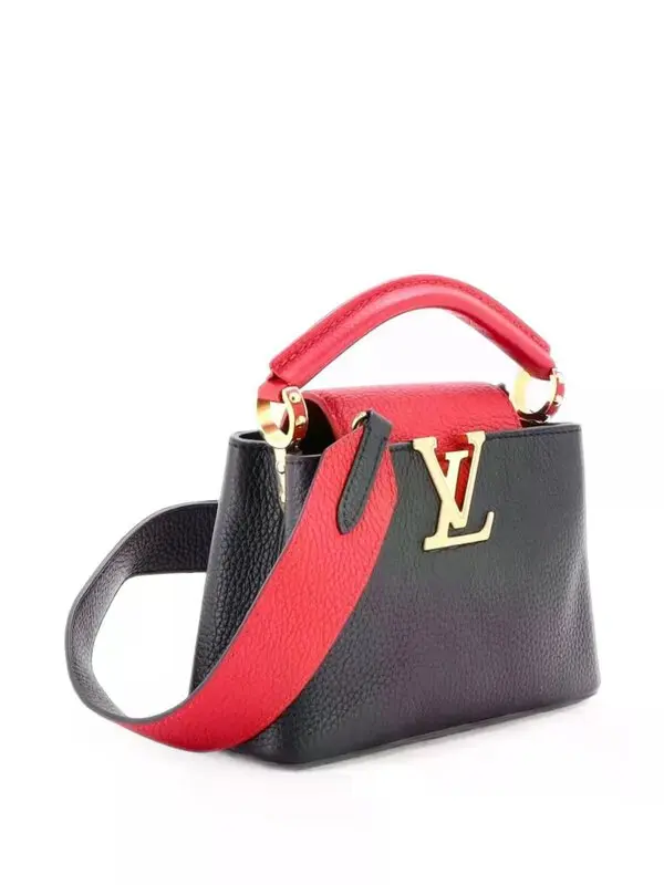 LOUIS VUITTON Capucines Bag Leather Mini Satchel - Black