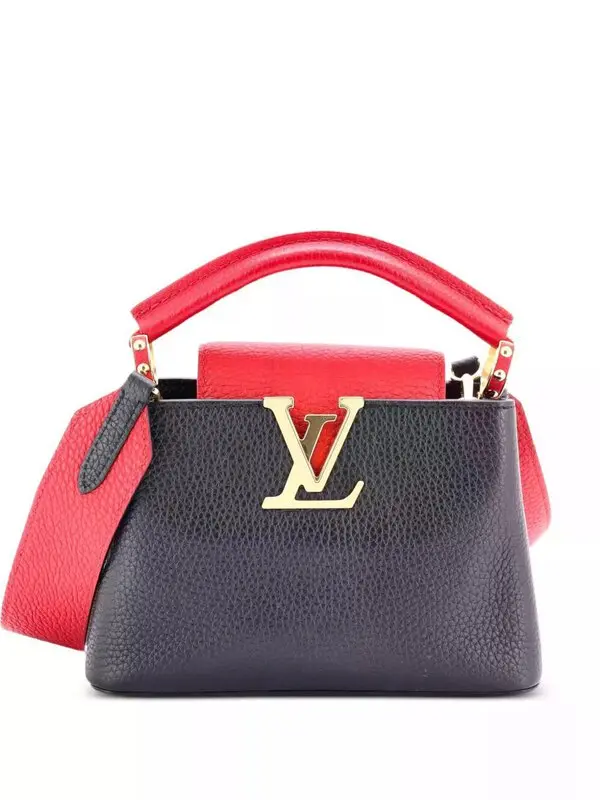 LOUIS VUITTON Capucines Bag Leather Mini Satchel - Black
