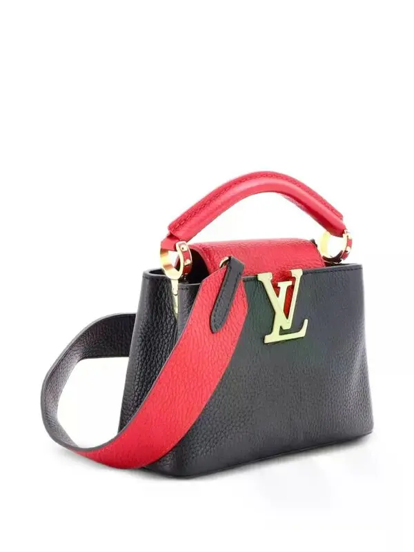 LOUIS VUITTON Capucines Bag Leather Mini Satchel - Black