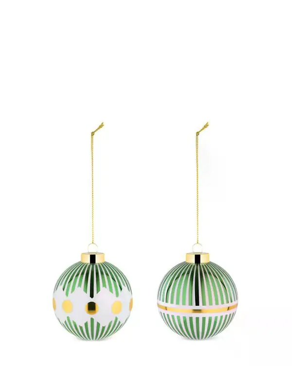 ALESSI Delight Christmas Baubles - Green
