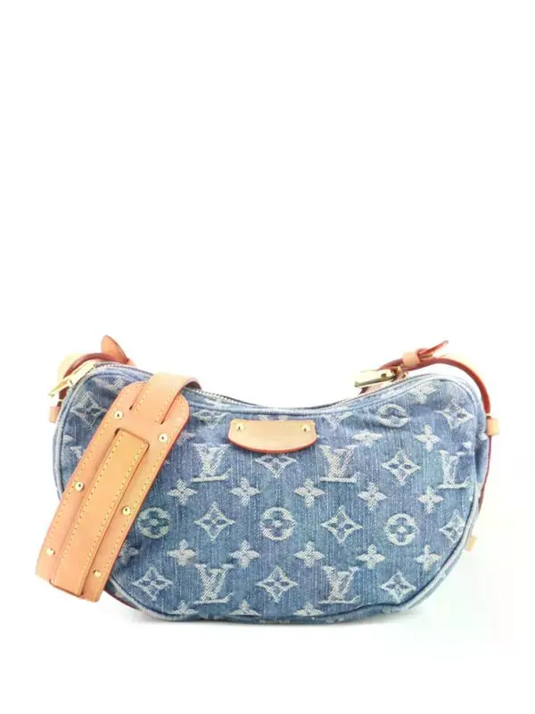 LOUIS VUITTON Croissant Nm Handbag Monogram Denim Mm Hobo Bag - Blue