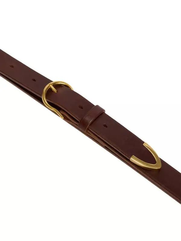 JIL SANDER Belt Vegetable-tanned Leather With Round Metal Buckle - Brown
