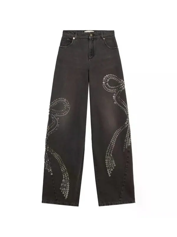 Blumarine Embellished Studded Jeans - Grey