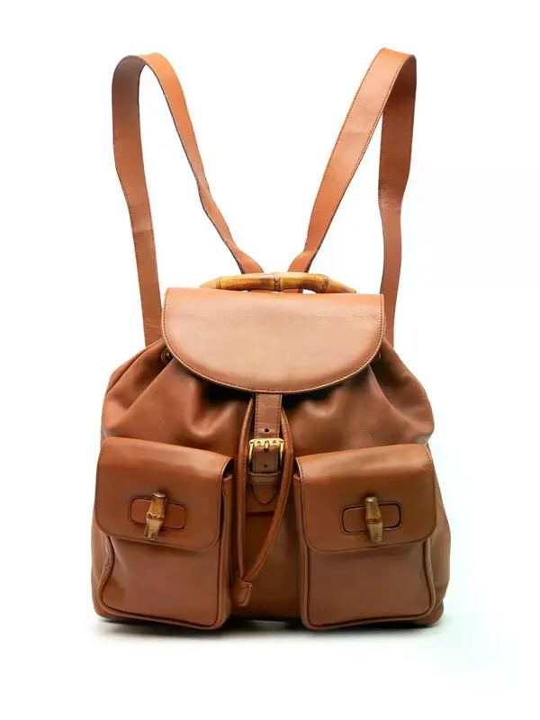 Gucci 20th Century Calfskin Bamboo Drawstring Backpack