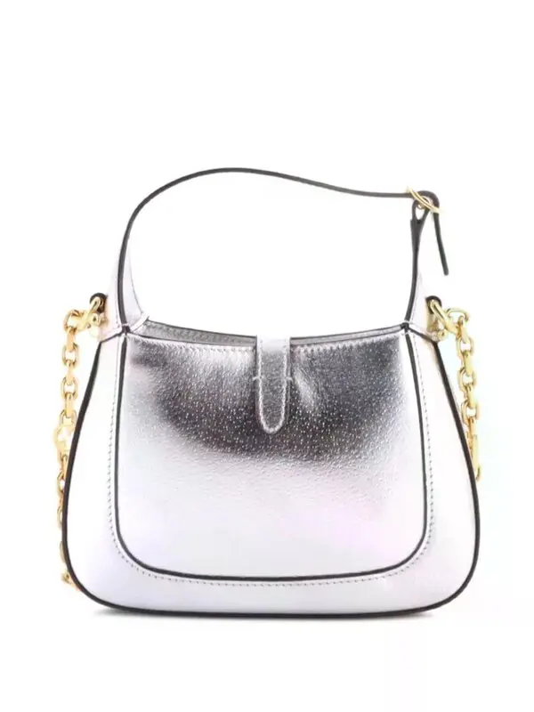 Gucci Jackie 1961 Chain Leather Mini Hobo Bag - Metallic