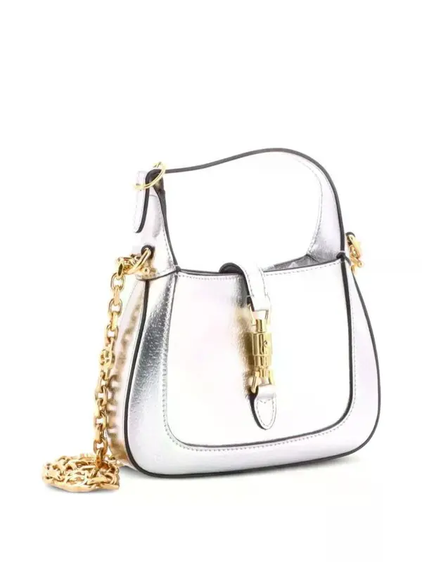 Gucci Jackie 1961 Chain Leather Mini Hobo Bag - Metallic