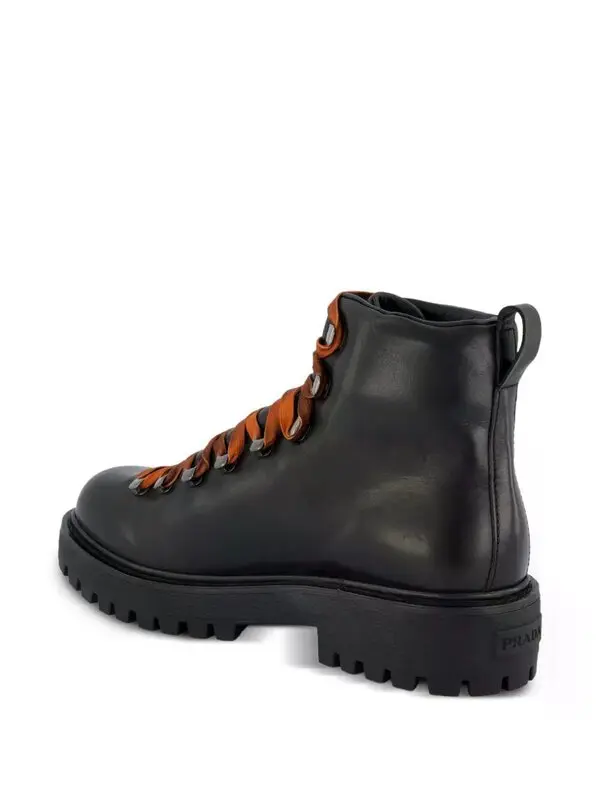 Prada Logo-embossed Leather Boots