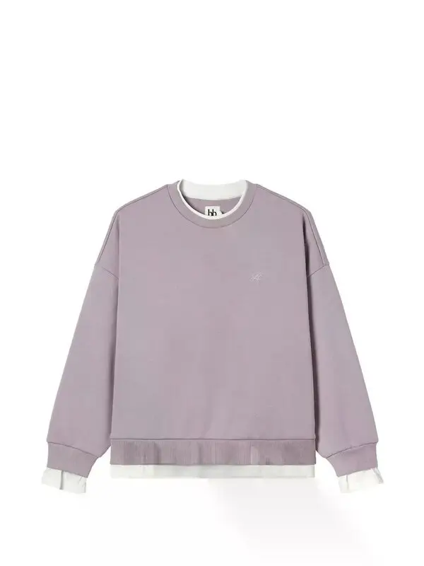 B+AB Logo-embroidered Layered-effect Sweater - Purple