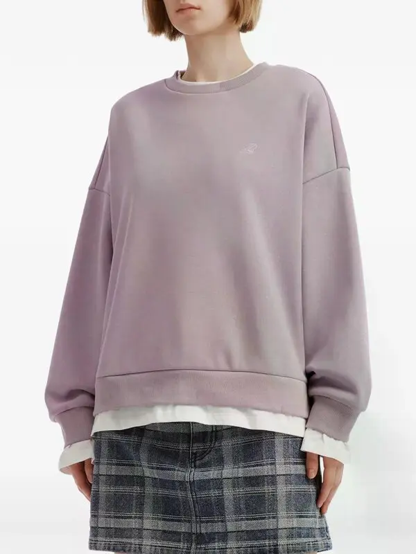B+AB Logo-embroidered Layered-effect Sweater - Purple