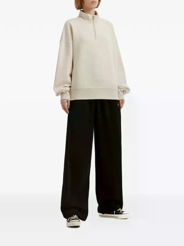 FINGERCROXX Logo-embroidered Quarter-zip Sweatshirt