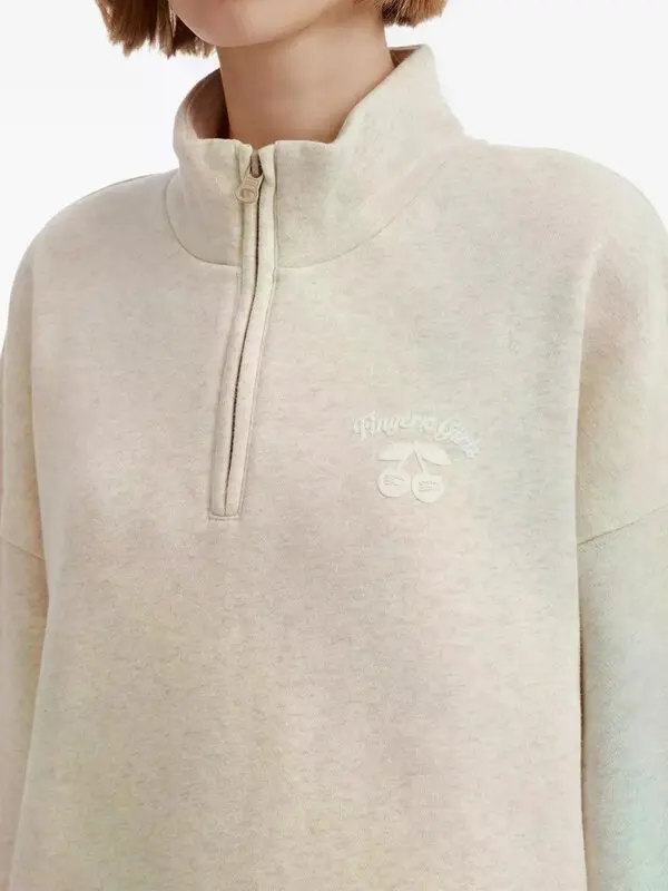 FINGERCROXX Logo-embroidered Quarter-zip Sweatshirt