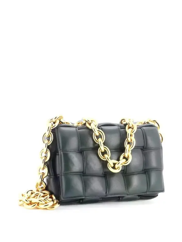 Bottega Veneta Cassette Chain Padded Maxi Intrecciato Leather Crossbody Bag - Green