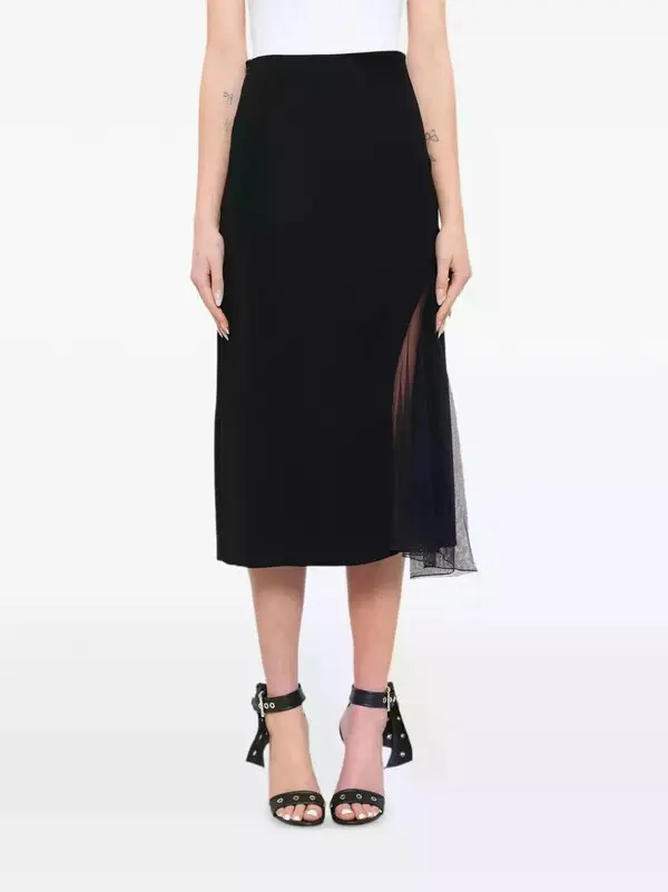 LANVIN Sheer-panelled Midi Skirt