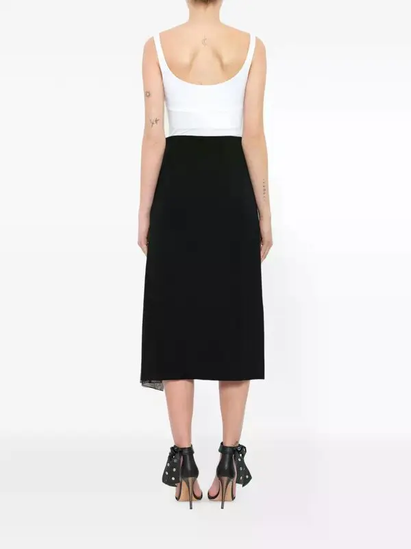 LANVIN Sheer-panelled Midi Skirt