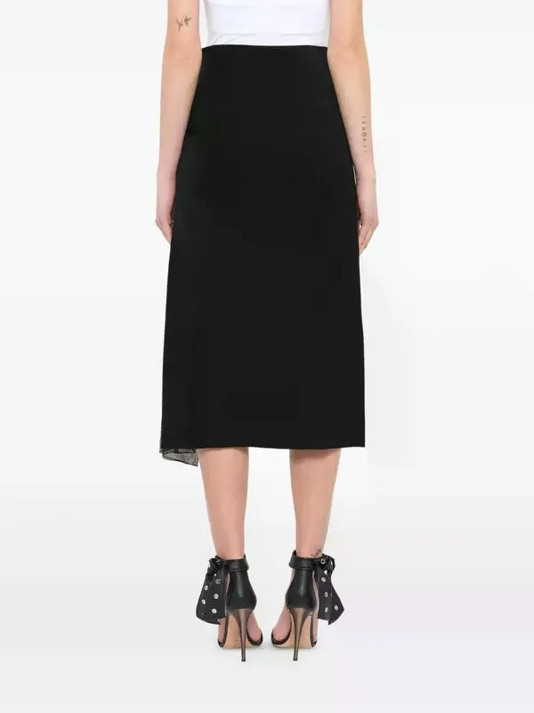 LANVIN Sheer-panelled Midi Skirt