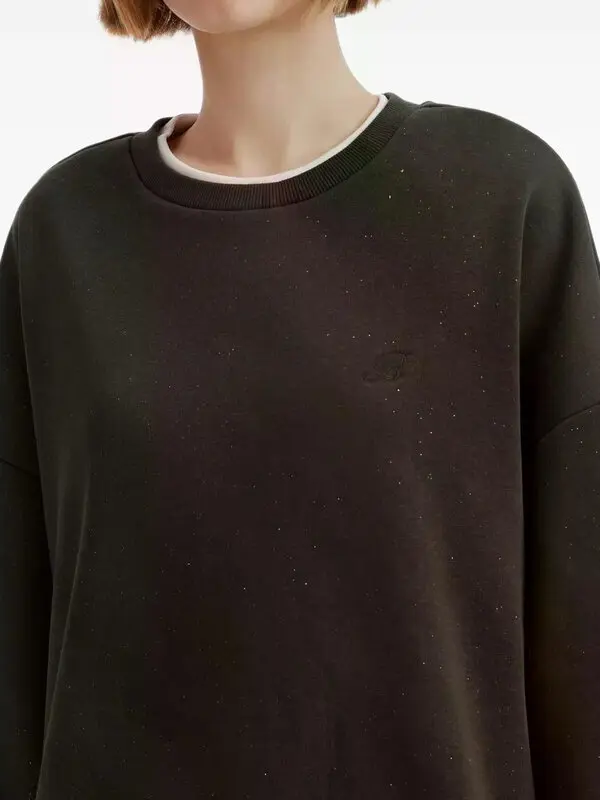 B+AB Layered-effect Logo-embroidered Sweater - Grey