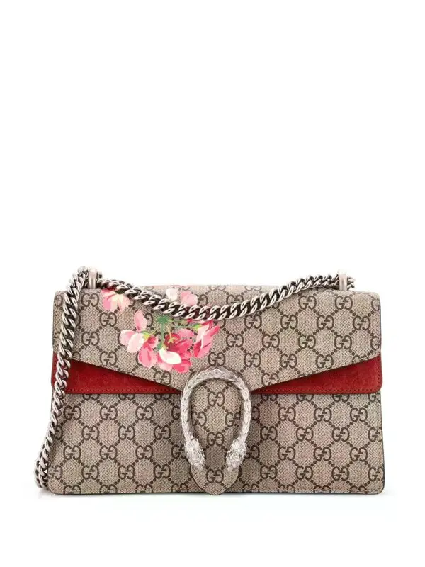 Gucci Dionysus Bag Blooms Print Gg Coated Canvas Small Shoulder Bag - Brown