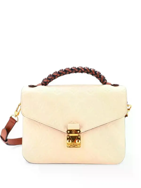 LOUIS VUITTON Braided Handle Pochette Metis Monogram Empreinte Leather Crossbody Bag