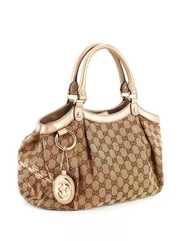 Gucci Sukey Gg Canvas With Leather Medium Tote Bag - Gold