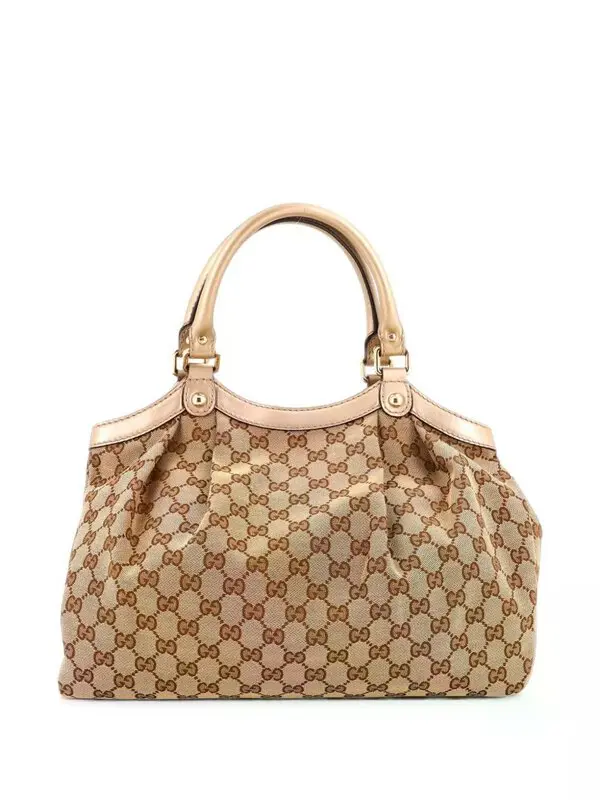 Gucci Sukey Gg Canvas With Leather Medium Tote Bag - Gold