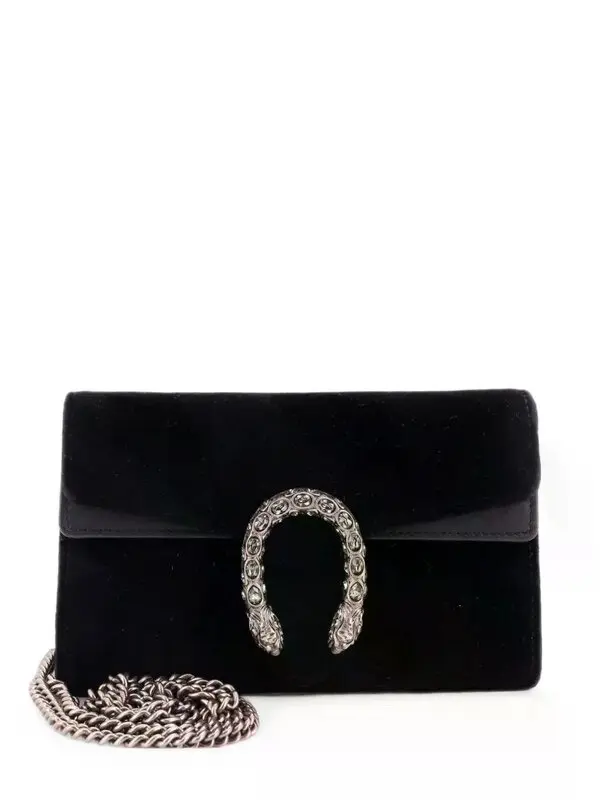 Gucci Dionysus Bag Velvet Super Mini Crossbody Bag - Black