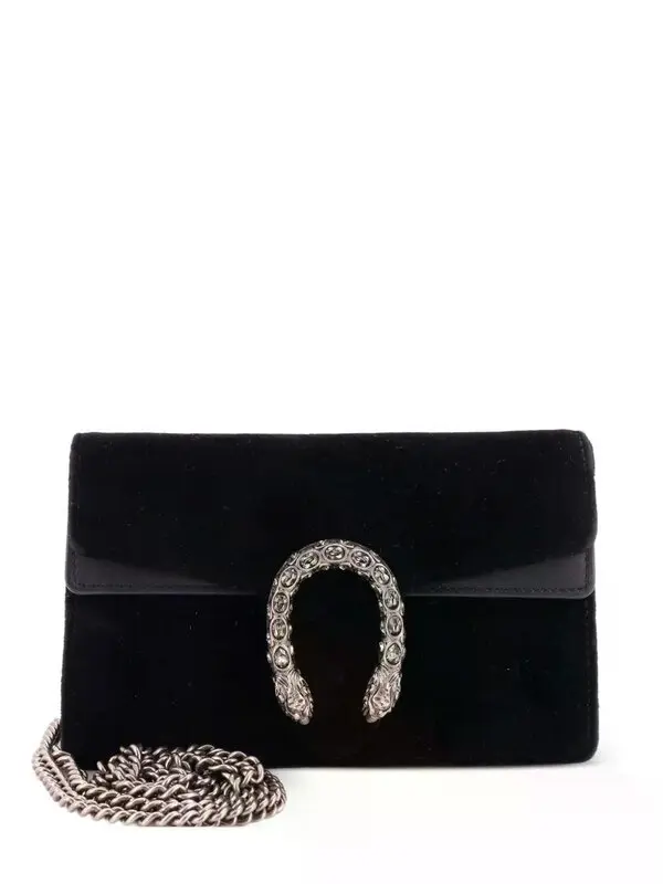 Gucci Dionysus Bag Velvet Super Mini Crossbody Bag - Black