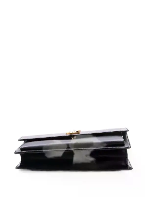 Saint Laurent Sunset Top Handle Leather Medium Shoulder Bag - Black