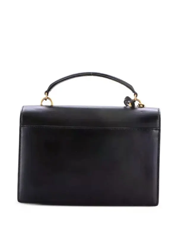 Saint Laurent Sunset Top Handle Leather Medium Shoulder Bag - Black