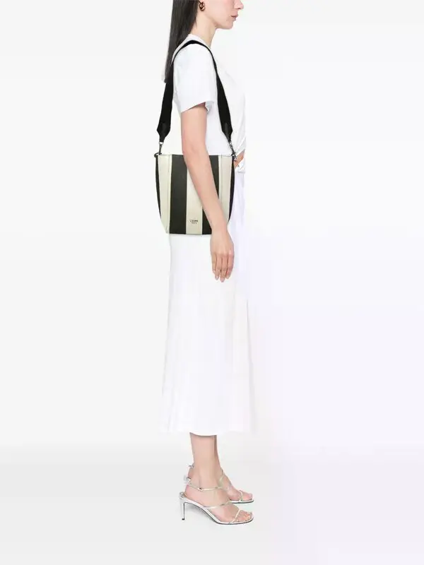 Celine 2019 Small Striped Canvas Seau Sangle Bucket Bag