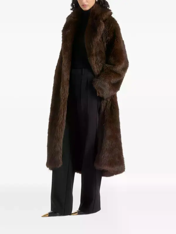 Manière De Voir Bria In Oversized Faux-fur Coat With Belt