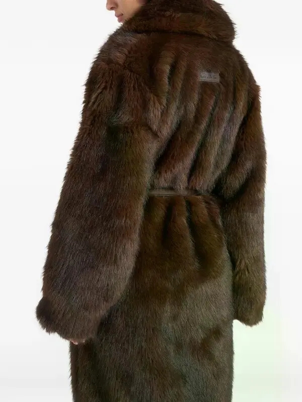 Manière De Voir Bria In Oversized Faux-fur Coat With Belt